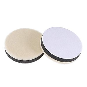 uxcell 3" Wool Felt Sponge Polishing Pad Hook and Loop Buffing Wheel Fine Polishing for Orbital Polisher Buffer 2 Pcs