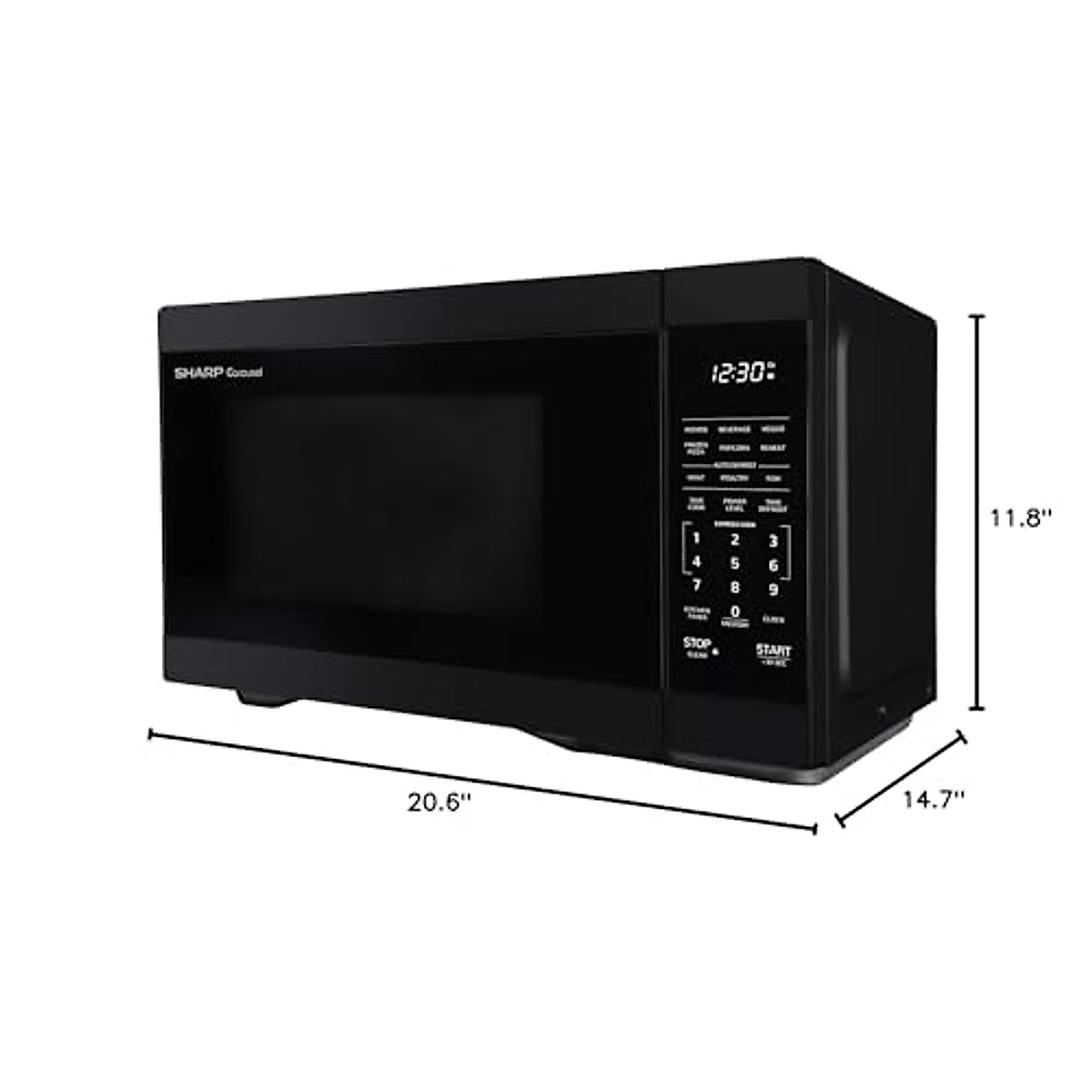 SHARP ZSMC1161HB Oven with Removable 12.4" Carousel Turntable, Cubic Feet, 1000 Watt Countertop Microwave, 1.1 CuFt, Black