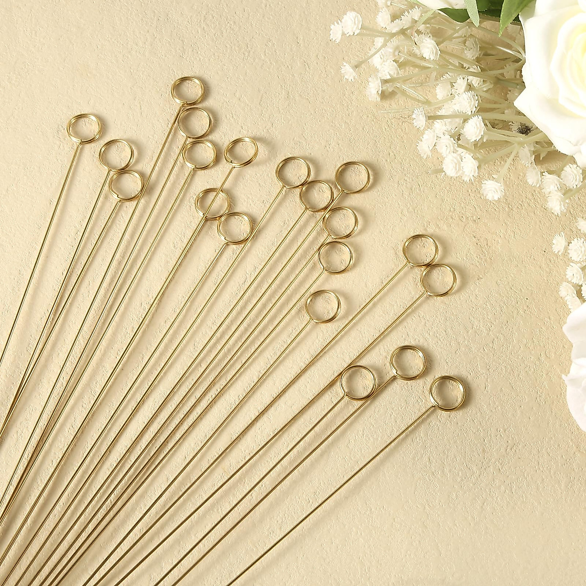20pcs Table Number Holders, Place Card Holders Metal Floral Card Holder Clips Round Picture Holders for Centerpieces Photo Memo Pick for Wedding Party Flower Cards Office Cake Topper