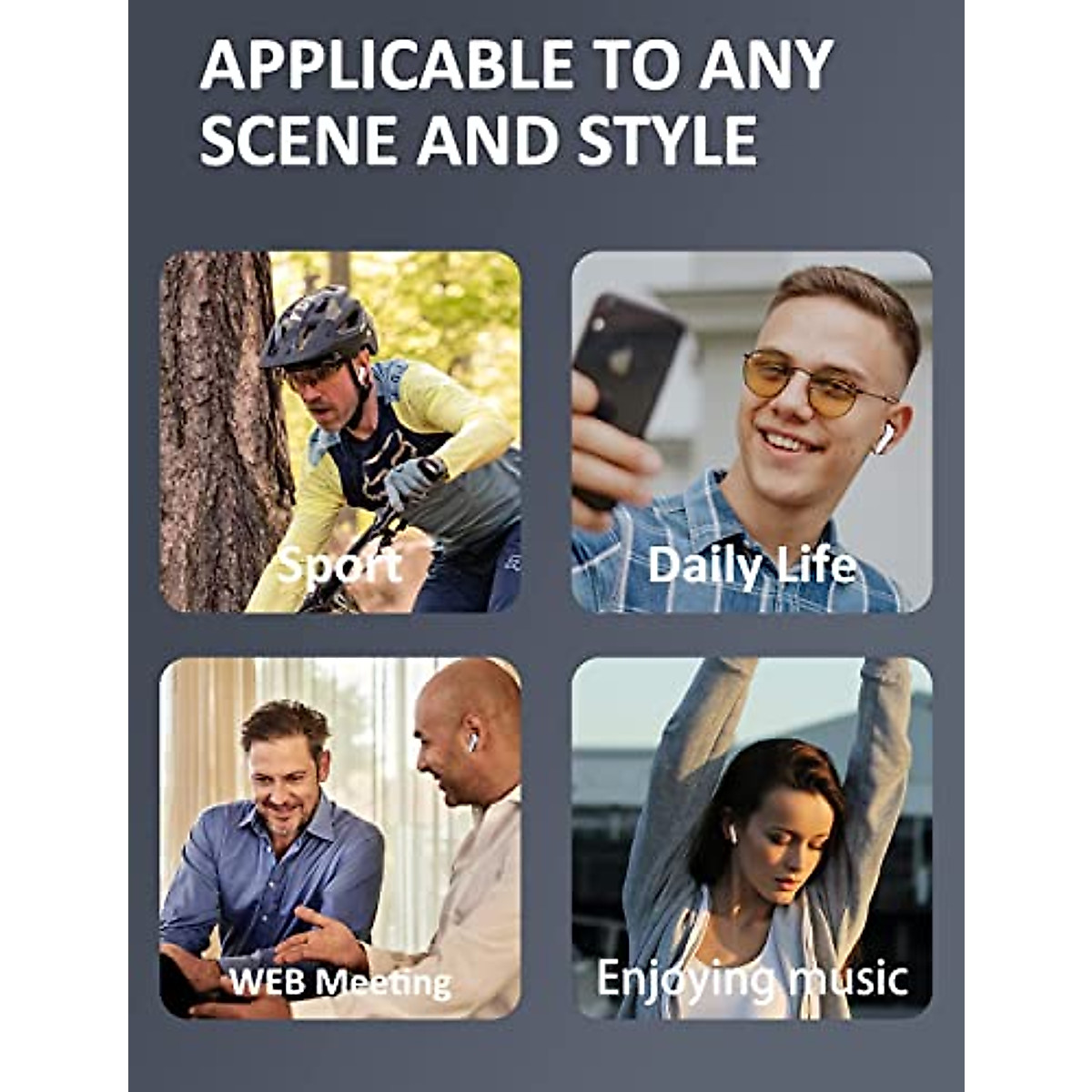 Wireless Earbuds Bluetooth 5.2 Ear Buds True Wireless Headphones,in-Ear Bluetooth Earphones,HiFi Stereo Touch Control, ENC Noise Cancelling Ear Buds with Microphone, audifonos Bluetooth inalambricos