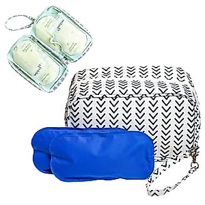 Breastmilk Cooler Bag with Ice Pack - Insulated Breast Milk Cooler Travel Bag - Small Breastmilk Storage Bag Cooler with Detachable Wrist Strap