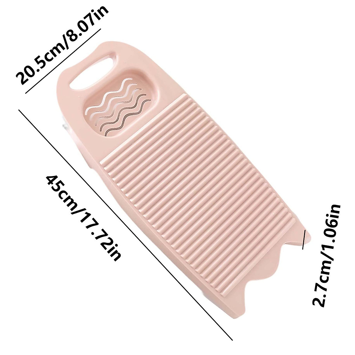 CUCUFA Washboards for Hand Washing Clothes, Plastic Hand Washing Board Non-Slip Laundry Washing Boards, Manual Wash Clothes Pad Washing Tool for Household, Pink