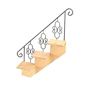 Cabilock Picture Ledge Floating Wall Shelves 3 Staired Wood Floating Shelves Shower Display Organizer Storage Shelf Display Ledge Bookshelf Display Storage Rack for Bathroom Bedroom Wall Shelfs