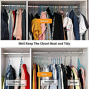 Closet Hangers Organizer, Space Saving Magic Hangers for Closet Clothes Space Saver Metal Hangers (12 Pack)
