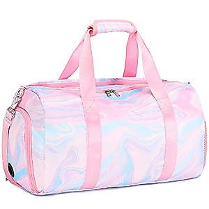 Dance Bag Girls Duffle Bag Teen Sports Gym Bag Travel Bag for Weekender Sleepover Overnight Bag with Shoe Compartment and Wet Pocket
