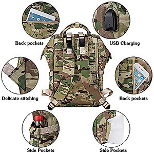 FEWOFJ Camo Baby Boy Diaper Bag Backpack for Dad, Large Tactical Nappy Bags for Mens Travel