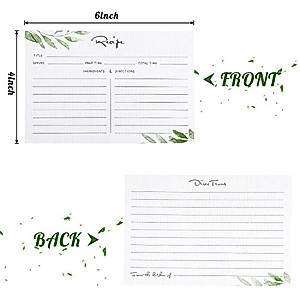 Greenery Bridal Recipe Cards Double Sided Kitchen Recipe Cards Sage Simple Green Recipe Cards Notecards for Wedding, Bridal Shower, Farmhouse, 4 x 6 Inch (Fresh Style,50 Pieces)