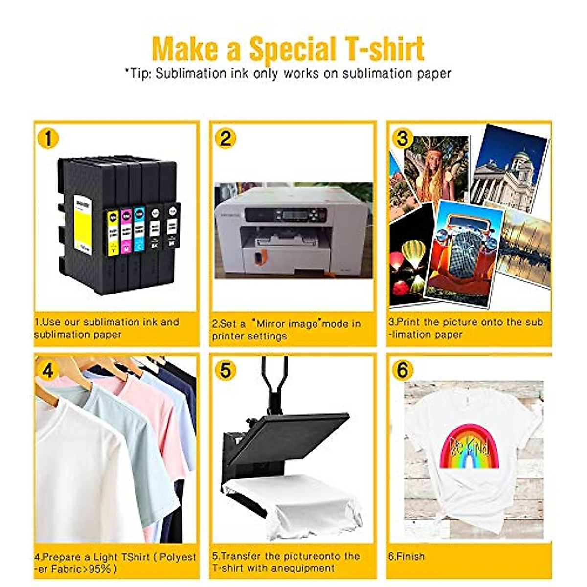 F FINDERS&CO SG400 SG800 Sublimation Ink Cartridge High Yield Compatible for Sawgrass Virtuoso SG 400 SG 800 Printer (2 Black, 1 Cyan, 1 Magenta, 1 Yellow, 5-Pack)