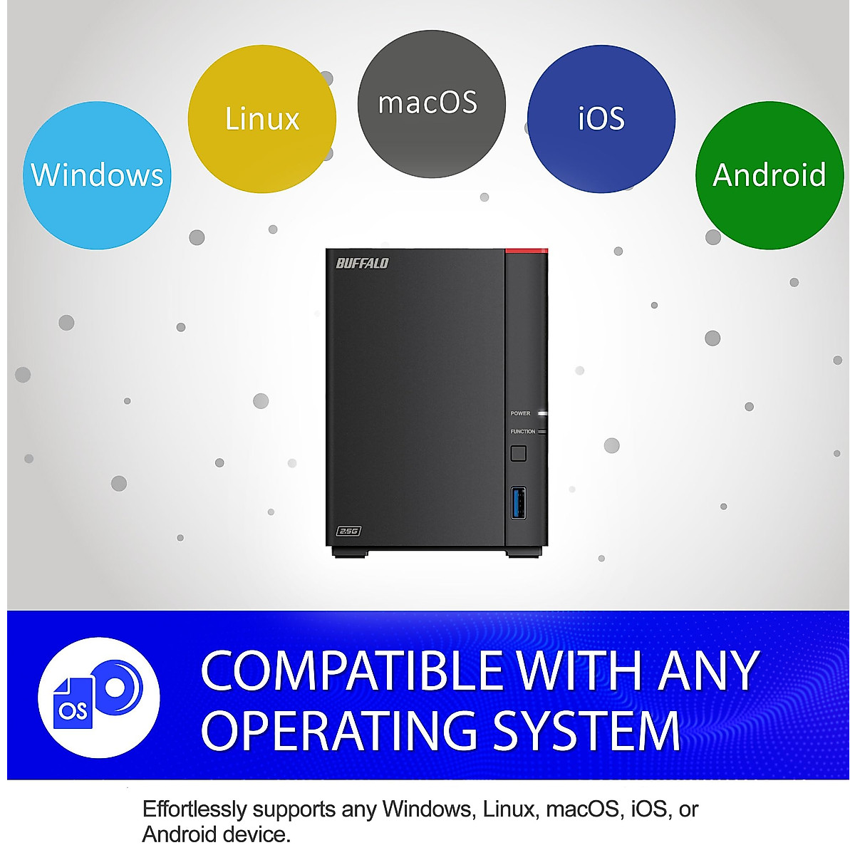 BUFFALO LinkStation 720 4TB 2-Bay Home Office Private Cloud Data Storage with Hard Drives Included/Computer Network Attached Storage/NAS Storage/Network Storage/Media Server/File Server