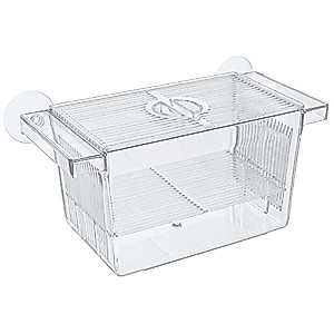 Pawfly Aquarium Fish Breeding Box Acrylic Hatchery Incubator Tank with Suction Cups Small Isolation Box for Baby Small Fish Shrimp and Betta
