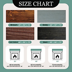 THLYNSAM Fireplace Mantel 72 inches Floating Shelf with Rustic Finish Wood Wall Shelf with Invisible Heavy Duty Bracket for Living Room Décor, 72L x 6H x 8D, Brown