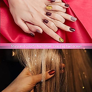 SYGY 13 Colors Tinsel Extensions Kit for Women, Girls - Heat Resistant Glitter Sparkling Shiny Synthetic Strands for Halloween Cosplay