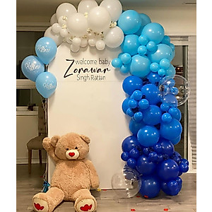 Bezente Royal Blue Latex Party Balloons - 100 Pack 12 inch Round Helium Blue Balloons for Birthday Graduation Baseball Nautical 4th of July Independence Memorial Day Patriotic Party Decorations