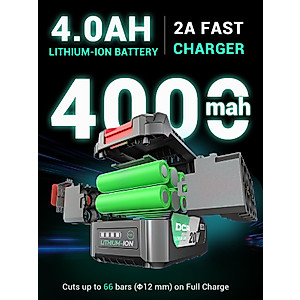 DCA Cordless Angle Grinder 20V 4-1/2 inch, 4.0Ah Battery & 2A Fast Charger, 8500RPM Brushless Motor, Power Angle Grinder with Cutting & Grinding Wheels, Flap Discs for Wood Metal & Rust Removal