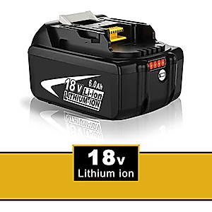Upgraded to 6.0Ah BL1860B Replacement Battery Compatible with Makita 18V Battery Lithium Ion BL1860 BL1850 BL1850B BL1840 BL1840B BL1830 BL1830B BL1815 BL1815B LXT-400
