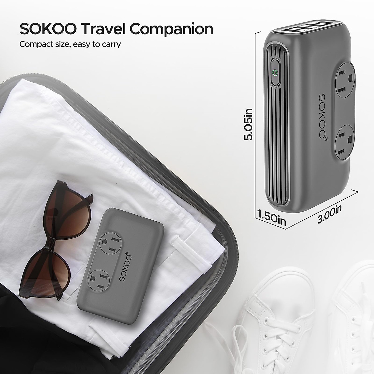 SOKOO International Power Adapter 220v to 110v Converter, Voltage Converter US to Europe with 3 USB A and 1 USB C Step Down Power Converter Adapter Combo for Curling Irons and Hair Straighteners
