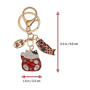 2pcs Cute Cartoon Keychain Bag Pendant Unique Car Key Holder Decorative Key Rings Purse Backpack