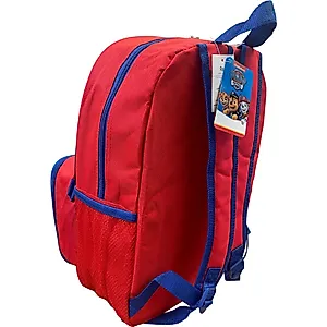 Ruz Paw Patrol Boy's 16 Inch Backpack With Removable Matching Lunch Box Set (Red-Blue)