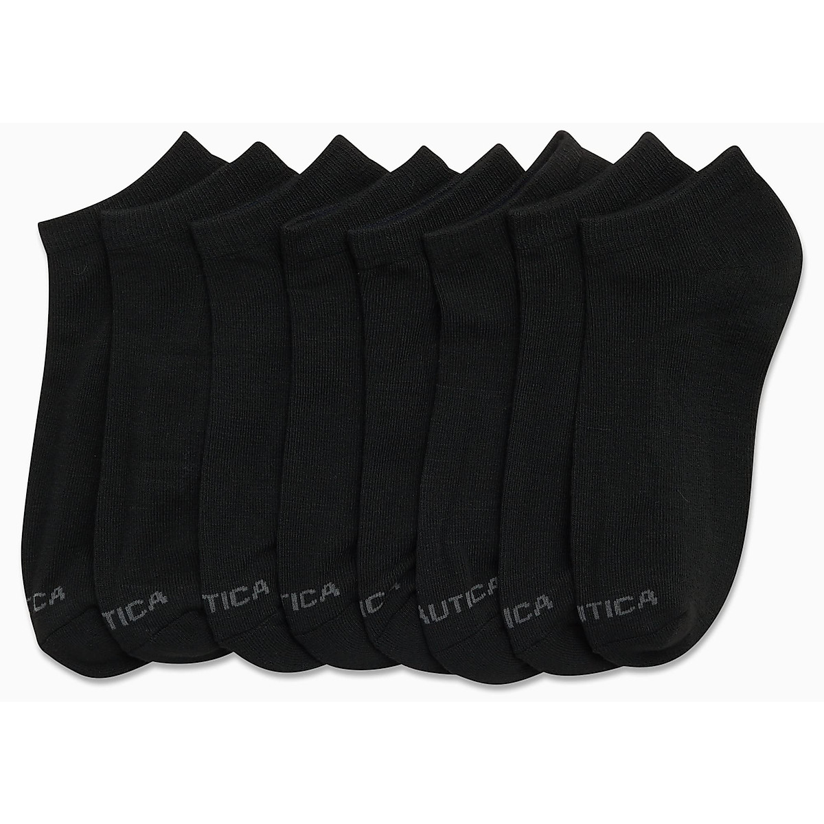 Nautica Men's Athletic Socks - Cushioned Low Cut Socks (8 Pack), Size 6-12.5, Black