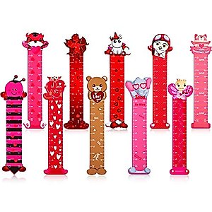 50 Valentine’s Day Bookmark Ruler for Happy Valentine Day Teacher Prizes Classroom Students 10 Styles Holiday Giveaway Goodie Gift, Classroom Rewards, Heart Valentine Party Favor