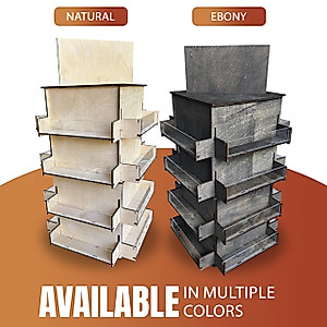 4-Sided Rotating Display Stand - Craft Shows, Trade Shows, Markets - Small & Medium-Sized Items like Stickers, Postcards, Coasters, Note Pads, Napkins - Heavy-Duty, Easy to Assemble (Natural)…