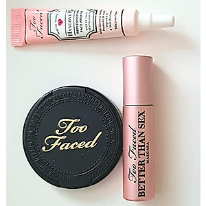 Too Faced Award Winning Minis Makeup Set of 3 Minis: Hangover Face Primer, Better Than Sex Mascara and Chocolate Bronzer