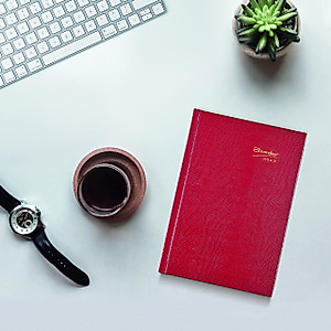 Brownline 2023 Traditional Daily/Monthly Planner, Untimed Journal, 12 Months, January to December, Perfect Binding, 8.25" x 5.75", Bright Red (CB389.RED-23)