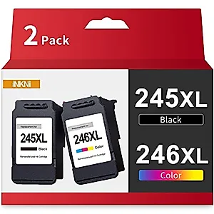 InkNI Compatible Ink Cartridge Replacement for Canon 245XL 246XL PG-245 XL Ink for Pixma TR4520 TR4522 MX492 MG2522 MX490 TS3122 TS3322 Printer (Black, Tri-Color)