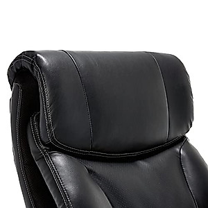 La-Z-Boy Trafford Big and Tall Executive Office Chair with AIR Technology, High Back Ergonomic Lumbar Support, Black Bonded Leather