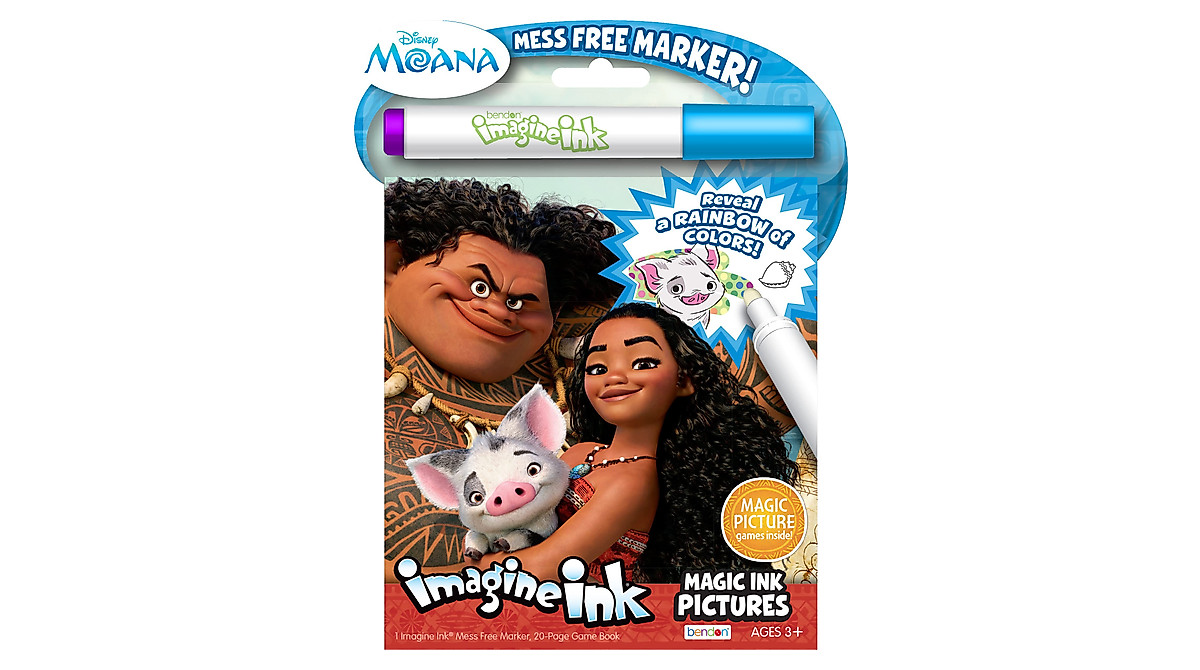 Bendon Moana Imagine Ink Coloring Book - Mess Free Fun!