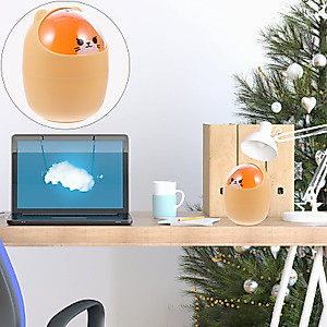 Homoyoyo Mini Garbage Bin Mini Kawaii Cute Bear Trash Bin, Nordic Style Tiny Trash Can, Mini Trash Can with Lid for Office Bedroom Use Mini Desk Bin