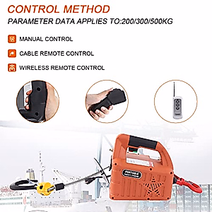 3-in-1 Electric Hoist Winch 1,100lbs Portable Electric Winch - Manual Wired/Wireless Remote Control - with Lifting Strap - Max 25ft Lifting Height - Lift 16ft/min