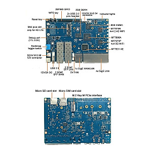 Banana Pi BPI-R3 Wi-Fi 6 OpenSource Wireless Dual-Band OpenWRT Router Board with MediaTek MT7986(Filogic 830),Support 5X GbE and 2X 2.5GbE SFP