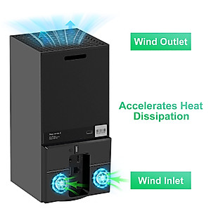 Linkstyle Cooling Fan for Xbox Series X, USB Powered Vertical Cooling Stand Cooling System with Dual Fans and 1 USB Port