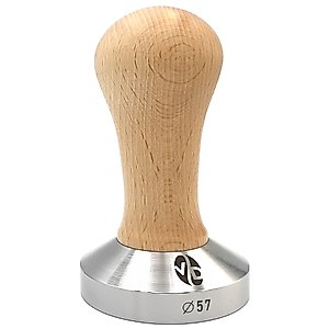 VD COFFEE Tamper for Espresso Machine - AISI304 Stainless Steel Espresso Tamper - Flat Base Coffee Tamper with Beech Wood Handle (Basic 51мм, Natural)