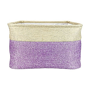 MALIHONG Personalized Foldable Storage Basket with Lovely Dog French Bulldog Collapsible Sturdy Fabric Pet Toys Storage Bin Cube with Handles for Organizing Shelf Home Closet, Purple and White