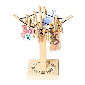 BRUBAKER Clothesline for Money Gift or Photo Gift Good Luck“