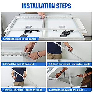 ECO-WORTHY 41in Solar Panel Mount Brackets, with Foldable Tilt Legs, Adjustable Mounting Brackets Kits for RV, Roof, Boat, and Off-Grid