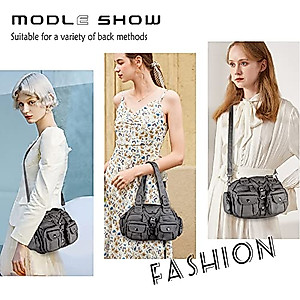 Angel Kiss Hobo Crossbody Purses for Women Shoulder Bag Multipocket Soft Hobo Purses Removable Strap Leather Handbags