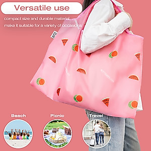 M&Sl Set of 4 Reusable Grocery Bags - Washable, Foldable, Packable Tote bags with Large Handles. Heavy Duty- Eco-Friendly Shopping Bags.