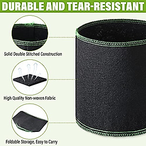 Mimorou 50 Pack 1 Gallon Grow Bags Bulk Heavy Duty Aeration Fabric Planting Pots Thickened Nonwoven Growing Planters Small Plant Containers for Garden Plants Vegetables Flowers Fruits, Black