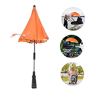 KOMBIUDA Clip On Baby Stroller Umbrella Uv Sun Shade for Push Chair Adjustable and Foldable Parasol Compact Travel Design Easy Attachment