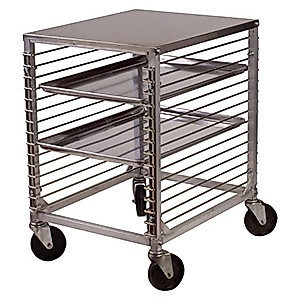 Winco 15-Tier Aluminum Sheet Pan Rack with Hard Top and Wire Slides