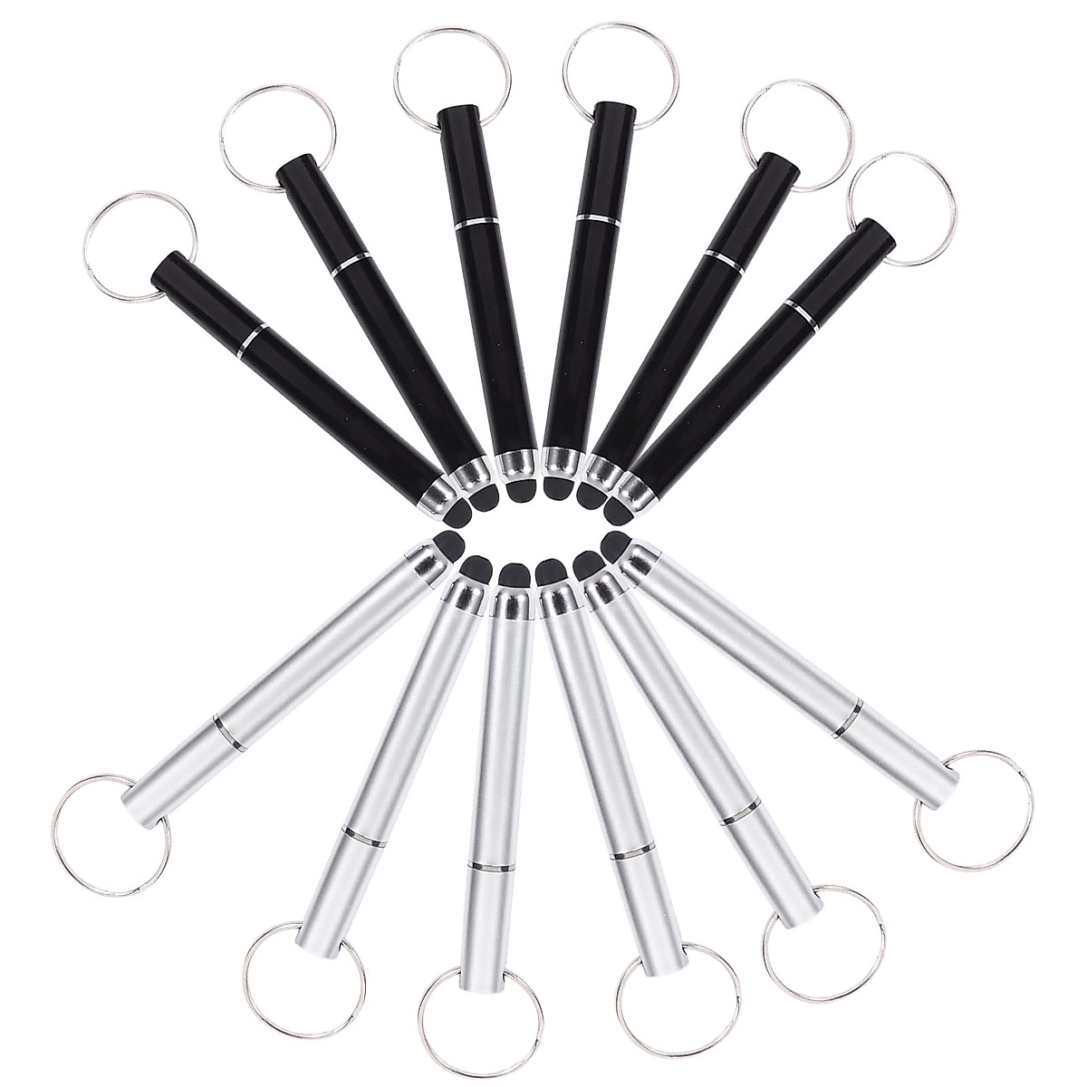 Tofficu 24 Pcs Touch Screen Ballpoint Pen Key Carabiner Stylus Pen Keychain Screen Stylus Pen Black Drawing Pens Ball Point Pens Black Drawing Pen Key Chain Portable Plastic Digital Tablet