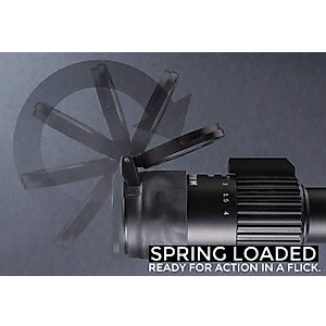 Monstrum 1-4x20 Rifle Scope with Rangefinder Reticle | ZR255 H-Series Offset Scope Mount | Monstrum Flip Up Lens Cover Set | Bundle
