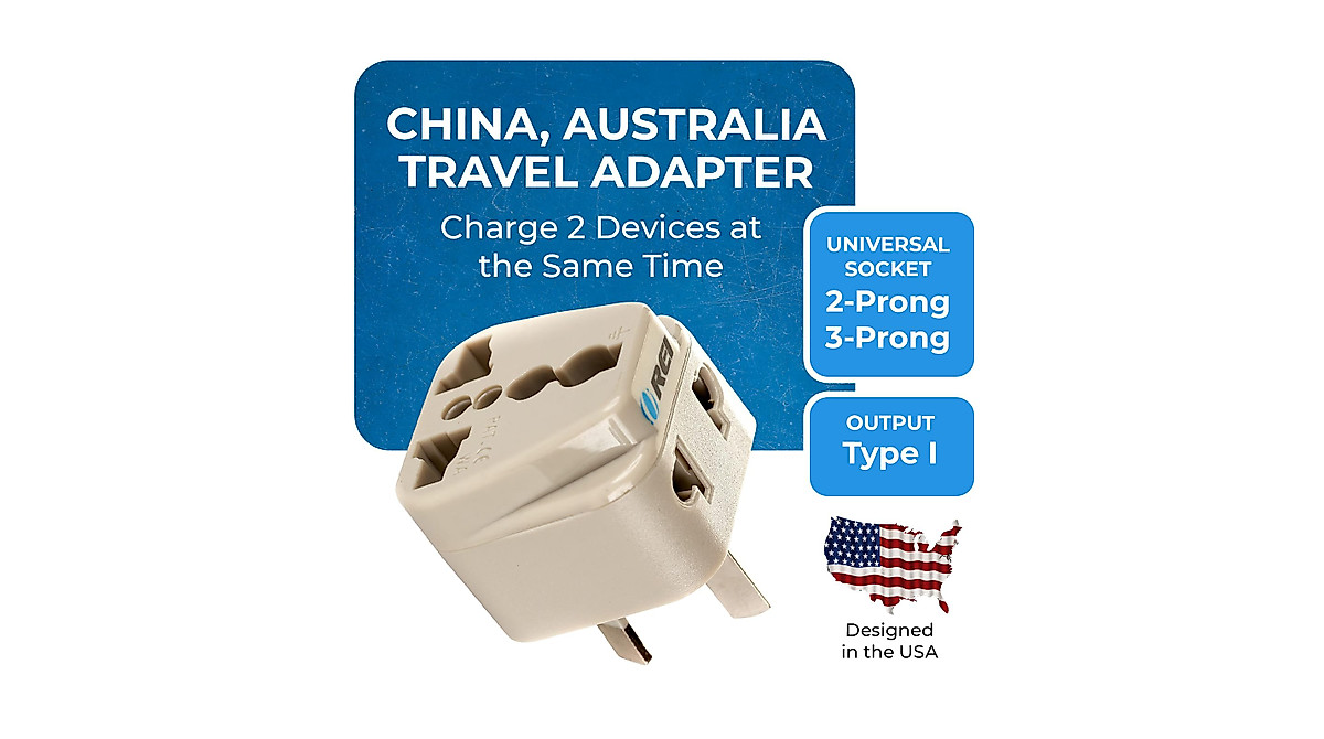 OREI Australia Power Plug Adapter - US to China Travel Converter