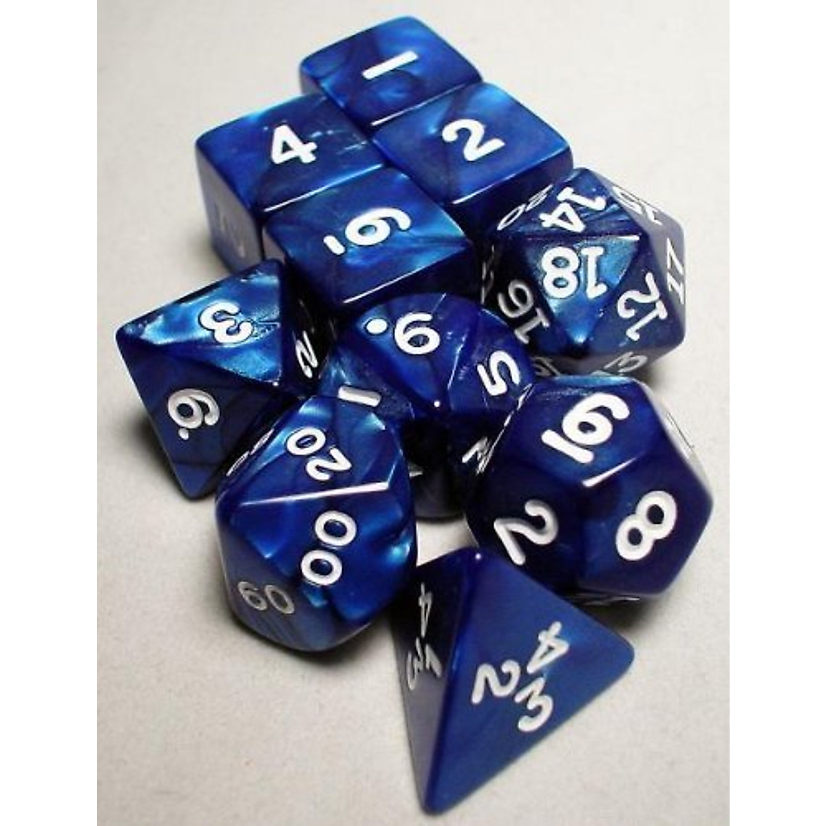 Navy Pearlized Polyhedral Dice Set 10pc Set in Tube