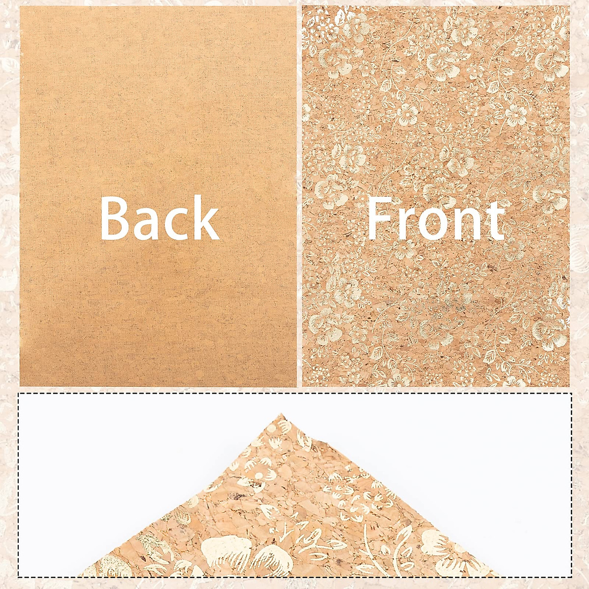 Lychee A4 Soft Cork Fabric Colorful for DIY Sewing Handcrafts Accessories Decor