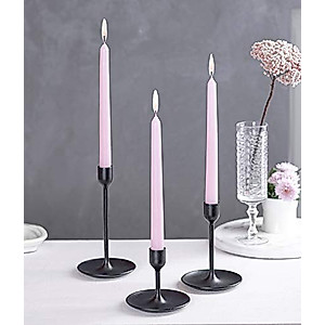 Set of 10 Dinner Taper Candles 10 Inch Unscented Tall Dripless Candlesticks Bulk for Wedding Restaurant Home Decoration Spa Church Smokeless Vegan - Pink