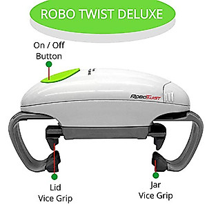 Robotwist Jar Opener, Automatic Jar Opener, Deluxe Model with Improved Torque, Robo Twist Kitchen Gadgets for Home, Electric Handsfree Easy Jar Opener – Works on All Jar Sizes, As Seen on TV